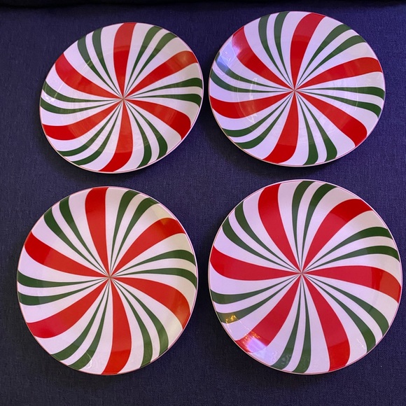Holiday | 4 Gorgeous Bia Porcelain Peppermint Swirl Dessertsalad Plates ...
